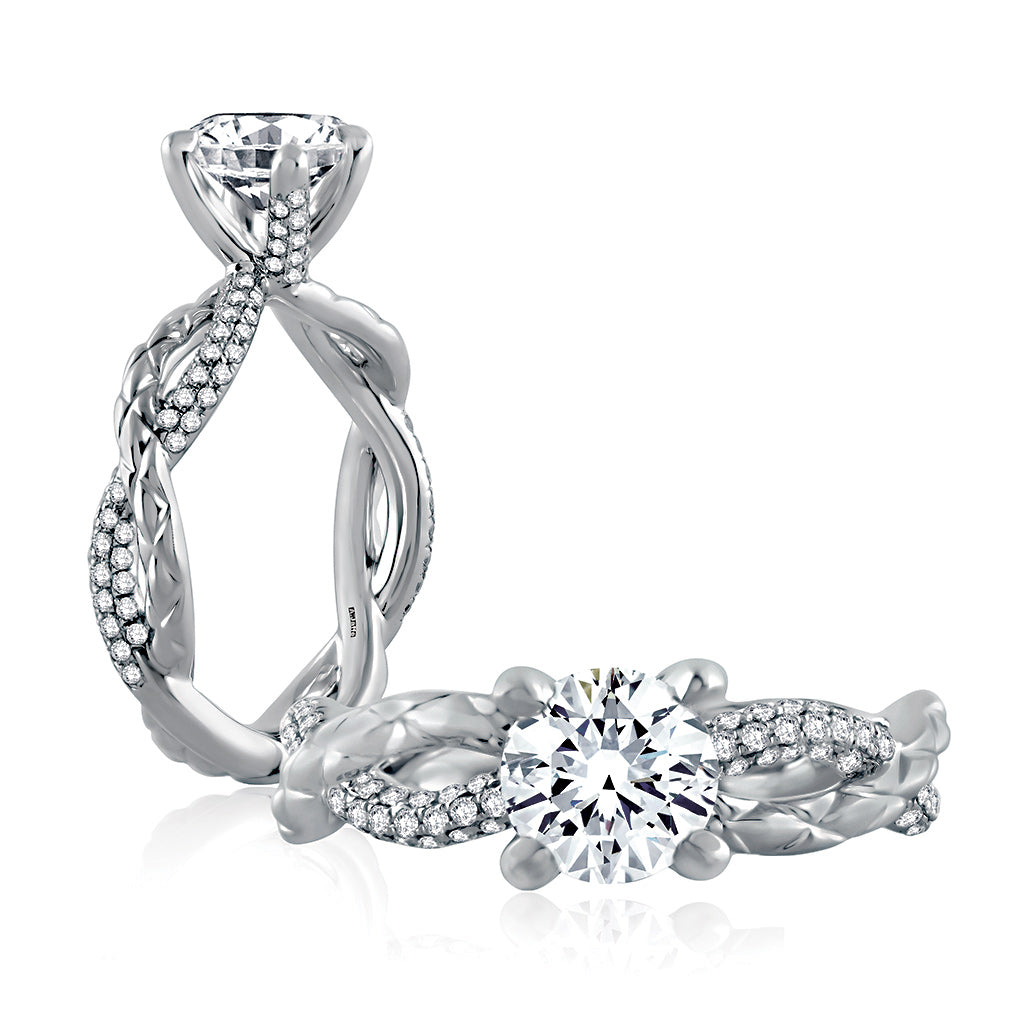 A. Jaffe Classics Twist Diamond Engagement Ring Setting in White Gold ...